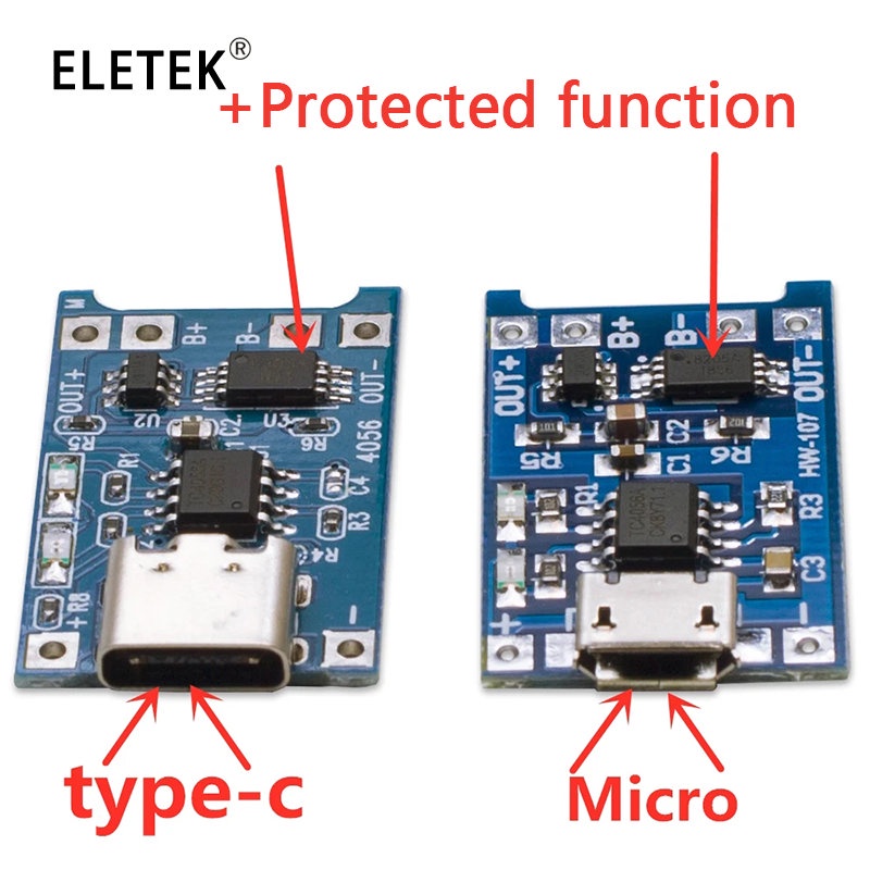 5V 1A Micro/Type-c/Mini 18650 TP4056 Lithium Battery Charger Module ...