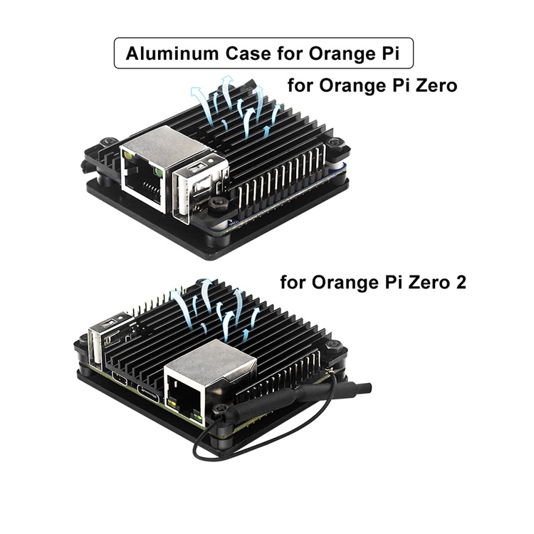 Orange Pi Zero / Orange Pi Zero 2 Aluminum Case Black Metal Shell ...