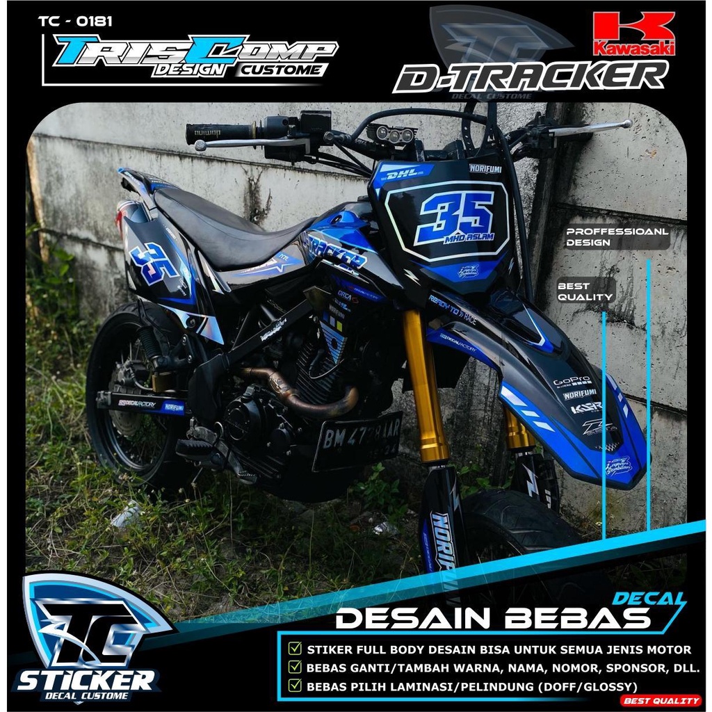 Dtracker 150new FullBody Decal Sticker, Best Quality, Shiny Blue ...