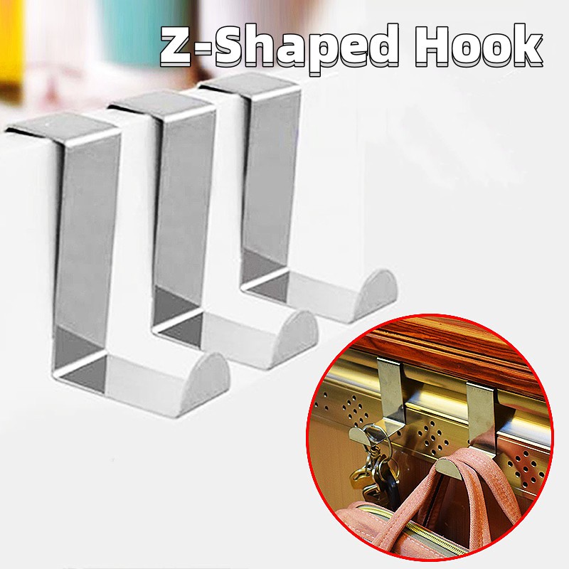 2Pcs Stainless Steel Z Shaped Multiple Use Door Cabinet Drawer Storage ...