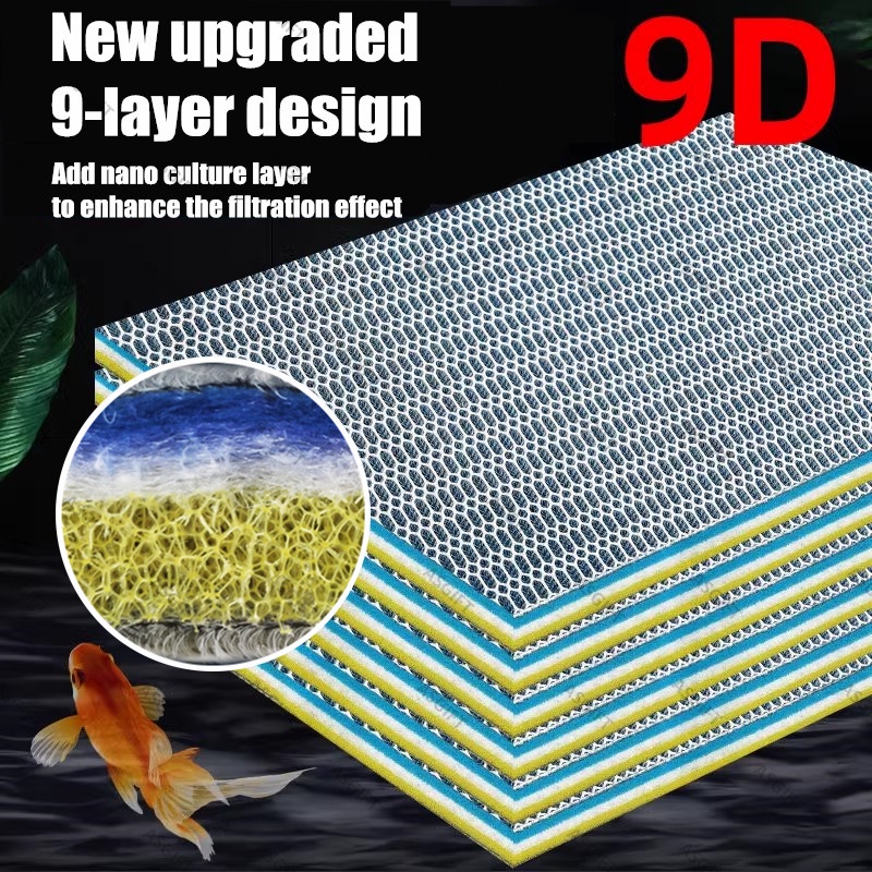 New 9 Layer Fish Tank Filter Sponge Biochemical Aquarium Filter Foam ...