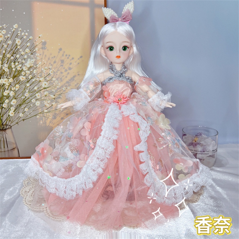 New 1/6 30cm BJD Fat Doll Girl Activity Joint Comic Face Set Girl Dress ...