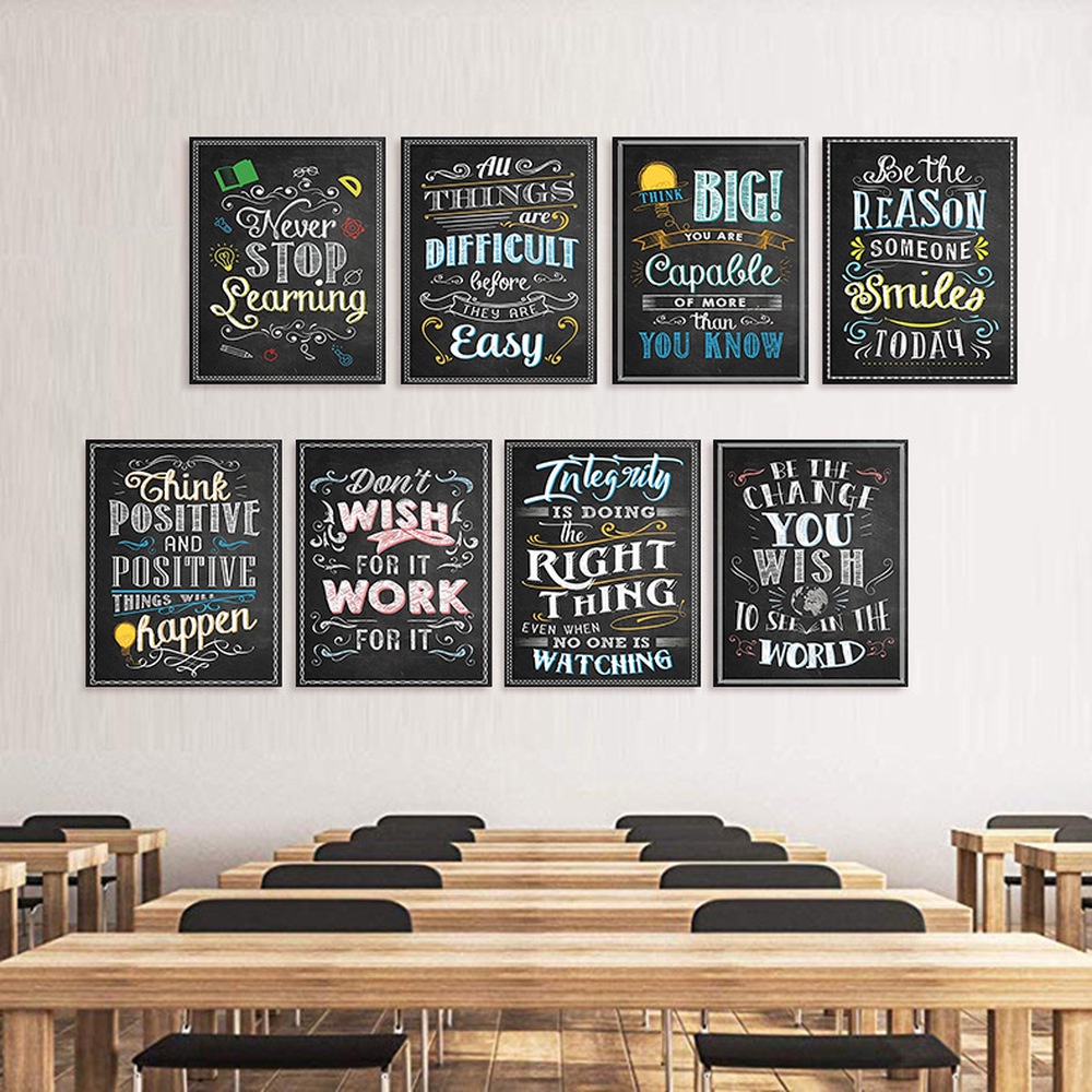 English Famous Quote Wall Art Pictures Blackboard Inspirational Phrase ...