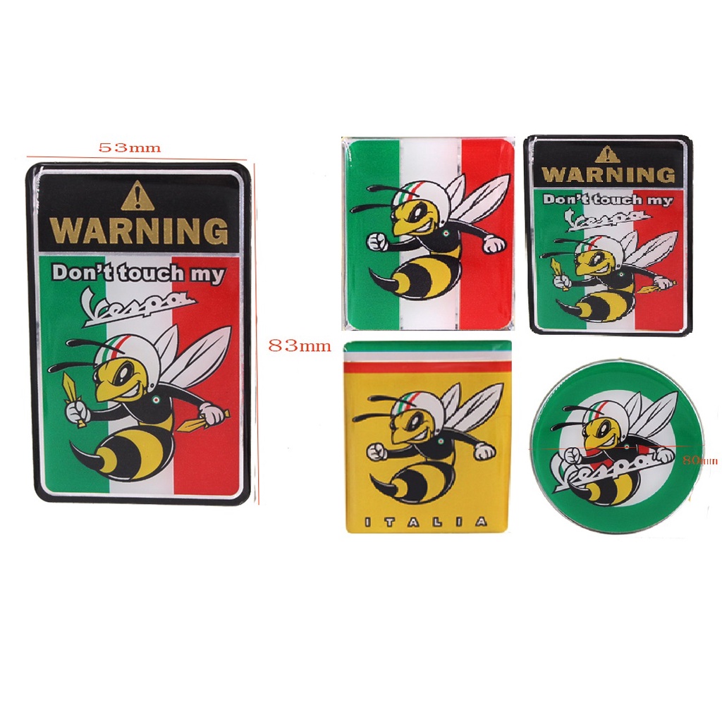 VESPA Biya Qiao Bee Logo Motorcycle Modification 3D Sticker Colorful ...