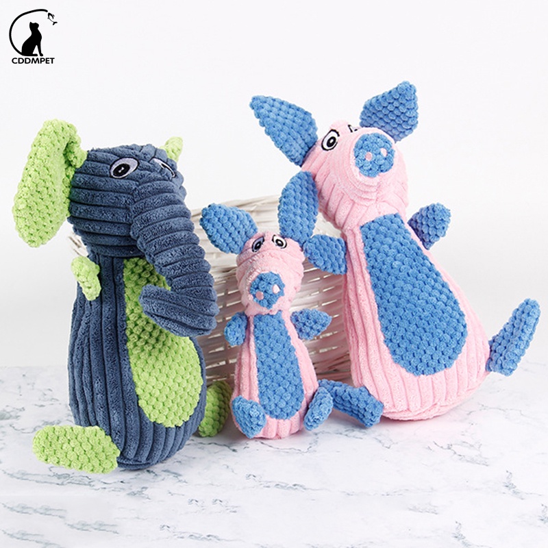 【CDDMPET】Interactive Squeak Plush Toys for Small Large Dogs Pig ...