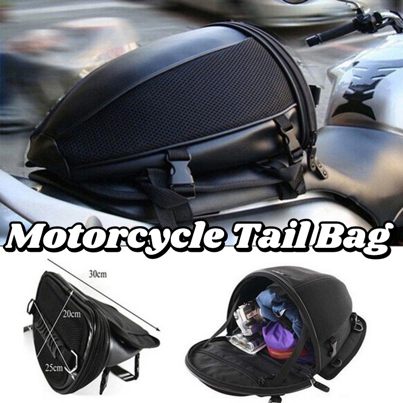 Motorcycle Tail Bag Motor Rear Trunk Back Seat Carry Luggage Tail Bag ...