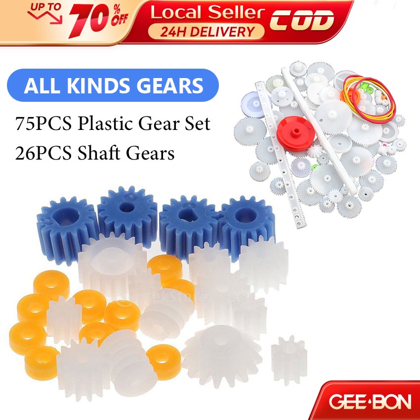 GEEBON 75pcs Gear Rack Pulley Belt Worm Gear Single Double Gear Teeth ...