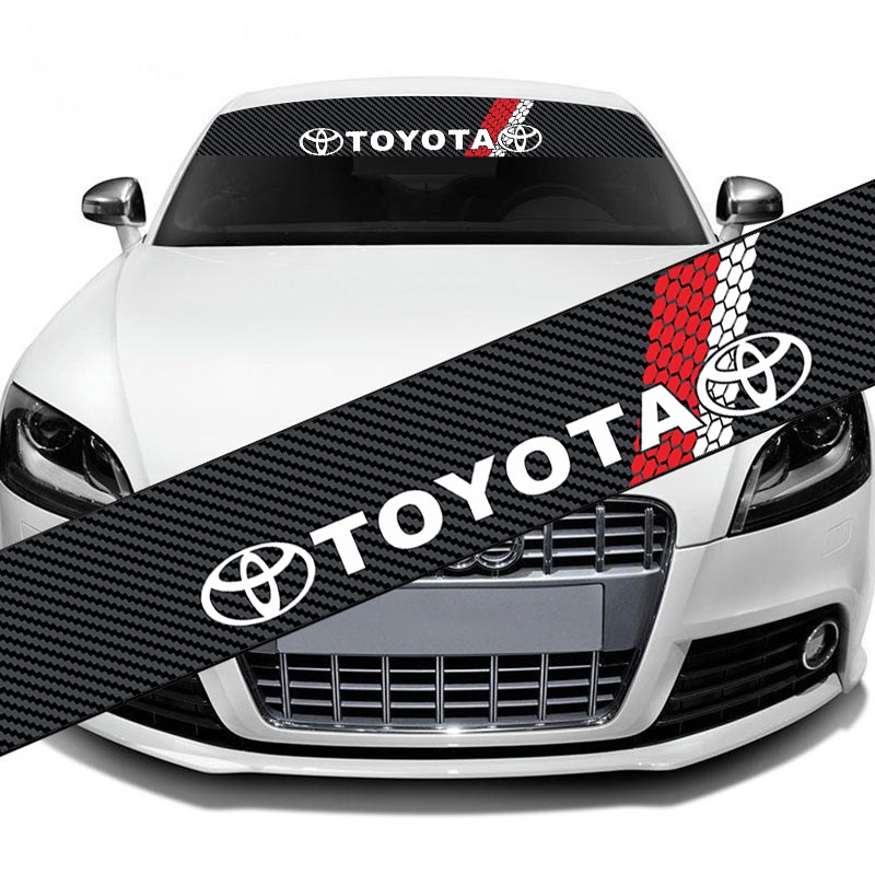 1 Piece 130x21CM Carbon Fiber Car Front Windshield Reflective Sticker ...