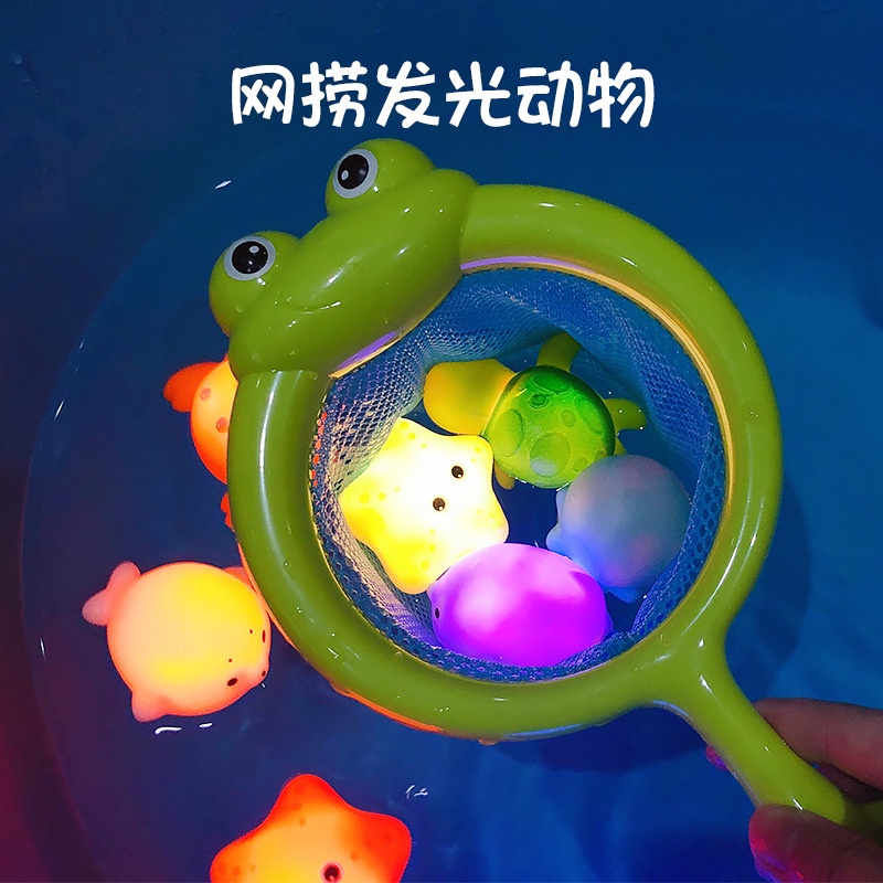 Induction Luminous Animal Floating Lighting Net Fishing Water Toys ...