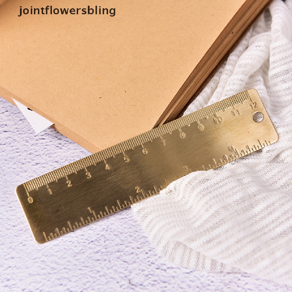 JOPH Pocket Mini Vintage Brass Ruler 4" key ring attachment bookmark ...