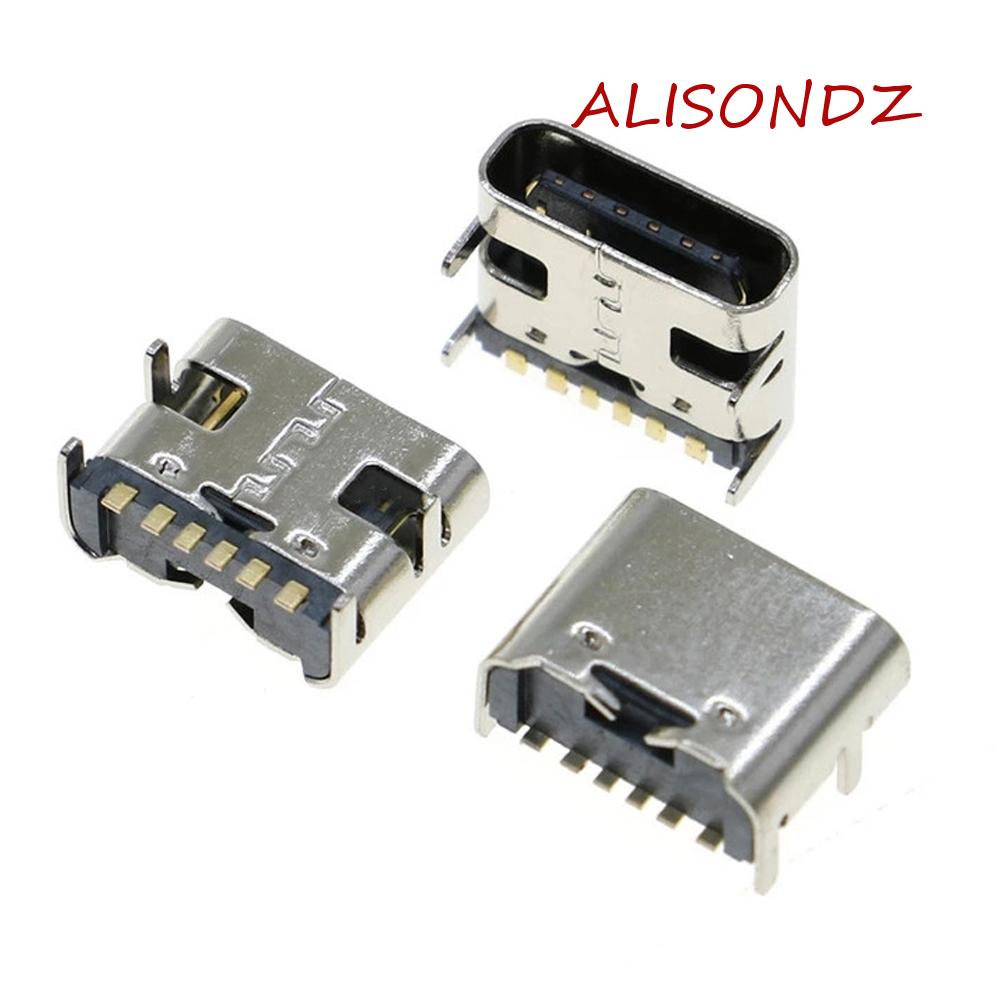 ALISONDZ Type C Socket Connector DIY Charging Port 6 Pin SMD DIP Mobile ...