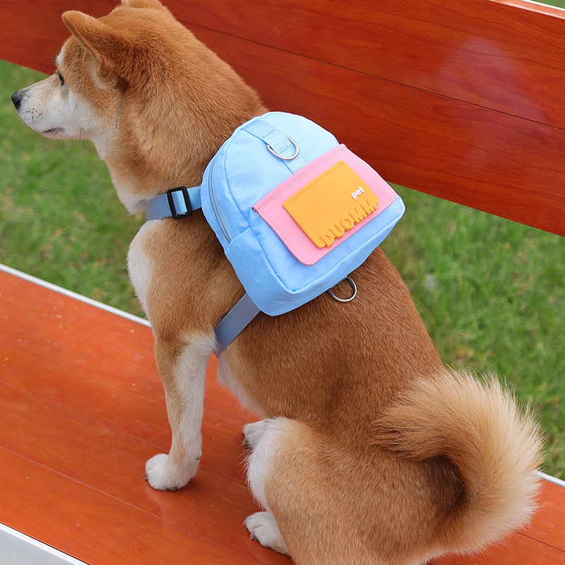 Dog School Bag Pet Self-Backpack Snack Self Backpack Outdoor Travel ...