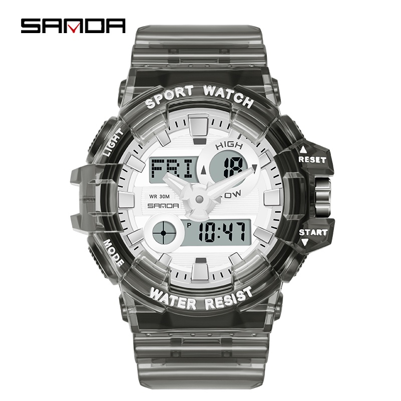 SANDA Hot Weather Cool Transparent Luminous LED Digital Watch ...