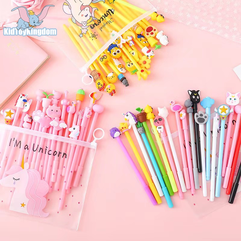 20pcs Cartoon Ink Pen Set Suit 0.5mm Black Signature Pen Combination ...