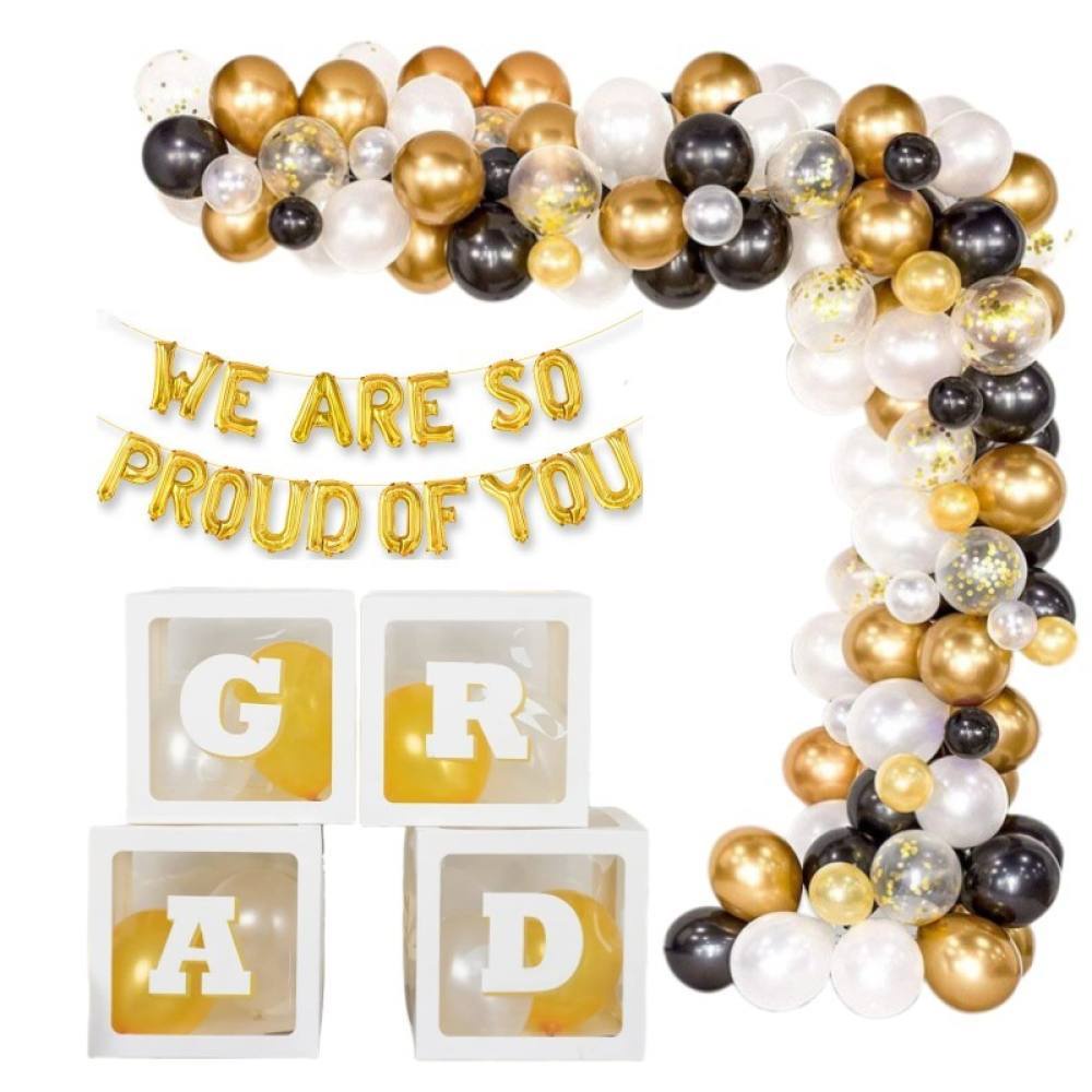 Happy Graduation Party Decoration Package Set Transparent Balloon Boxes ...