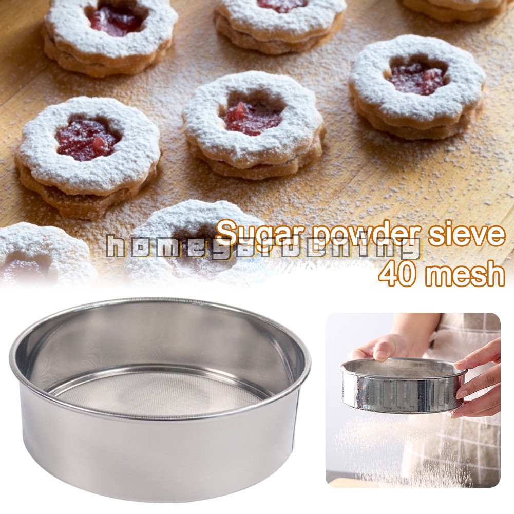 15cm Round Stainless Steel Flour Sieve Fine Mesh Sifter Tea Sugar Hand ...
