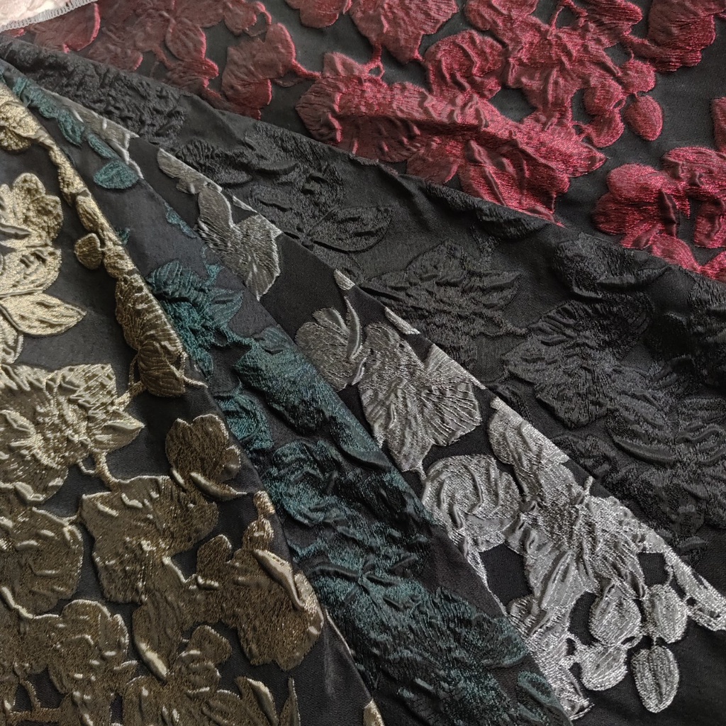 Three-dimensional embossed flower jacquard fabric elegant soft women's ...