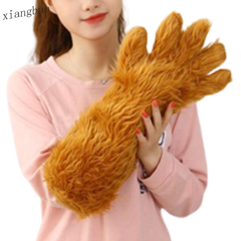 xiangbao Fluffy Bear Claw Mittens Plush Animal Paw Glove Cartoon Bear ...