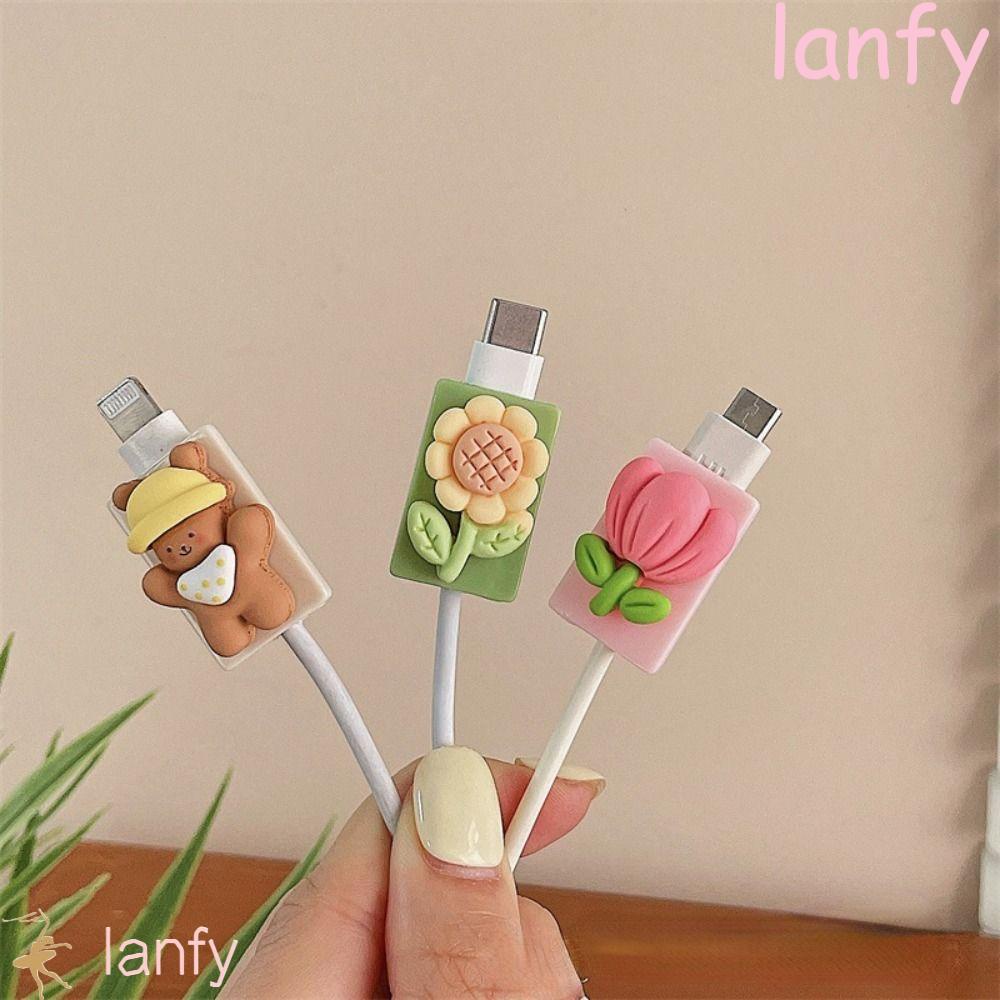 LANFY Cable Bite Protector Cute Mobile Phone Line Anti-Break Data Line ...