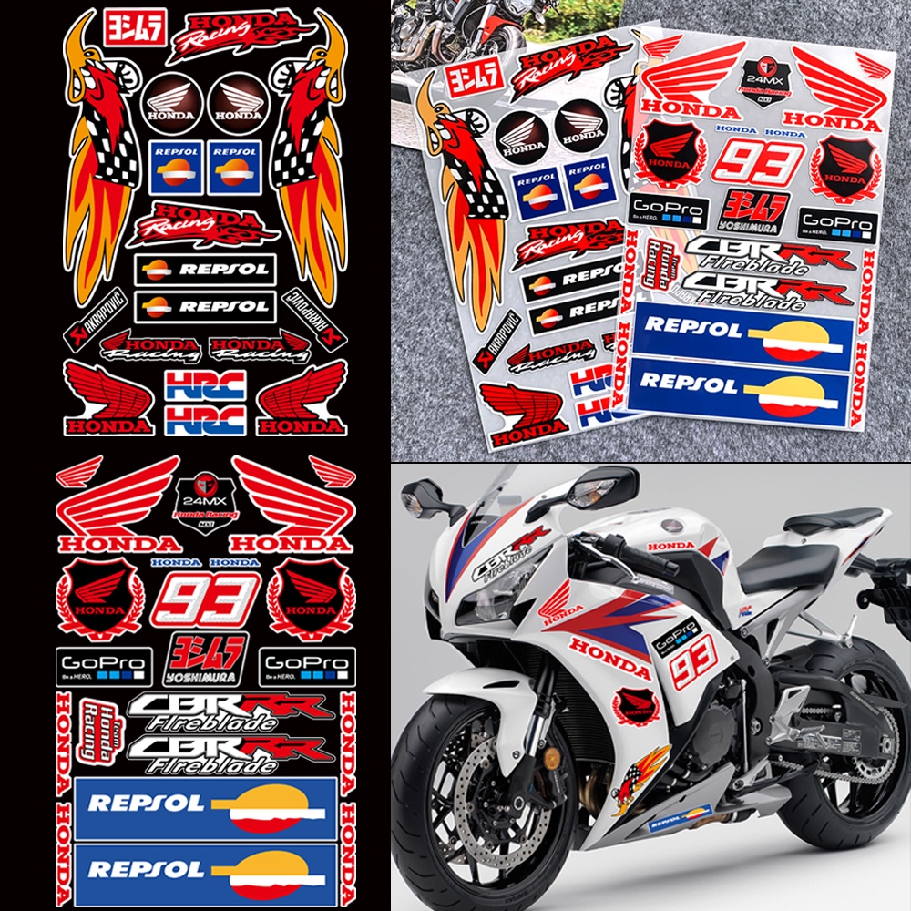 Honda HRC Repsol CBR RR Reflective Sticker Motorcycle Helmet Fuel Tank ...