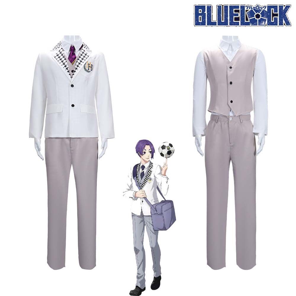 BLUE LOCK cos Reo Mikage cosplay White clothing set | Shopee Philippines