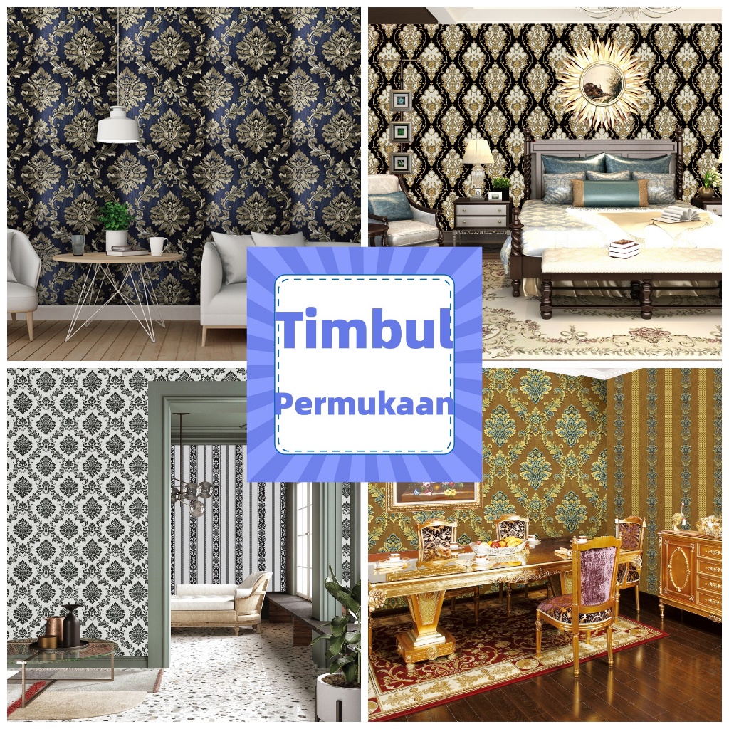 40 Corak Vinyl Korean Wallpaper Embossed Timbul wallpaper 3D wallpaper ...