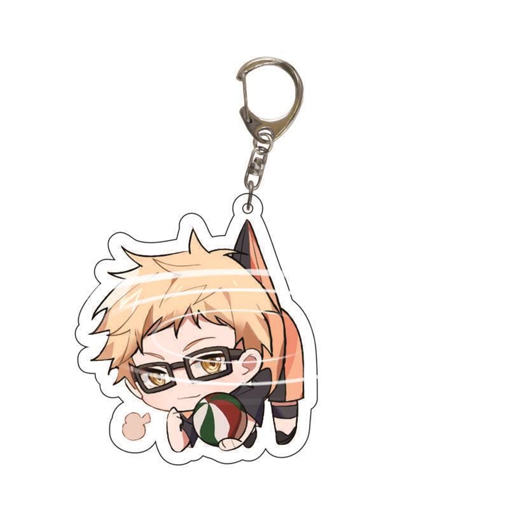 Cute Volleyball Boy Key Chain Ring Anime Haikyuu!! Keyring Cute Cartoon ...