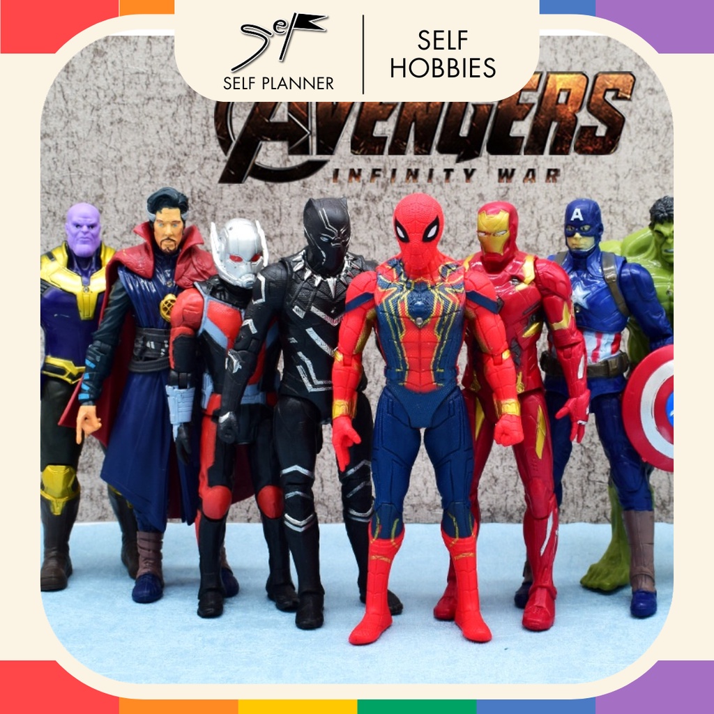 Mh18 Marvel Superhero Models Thor Thanos Spider man Iron man Deadpool ...