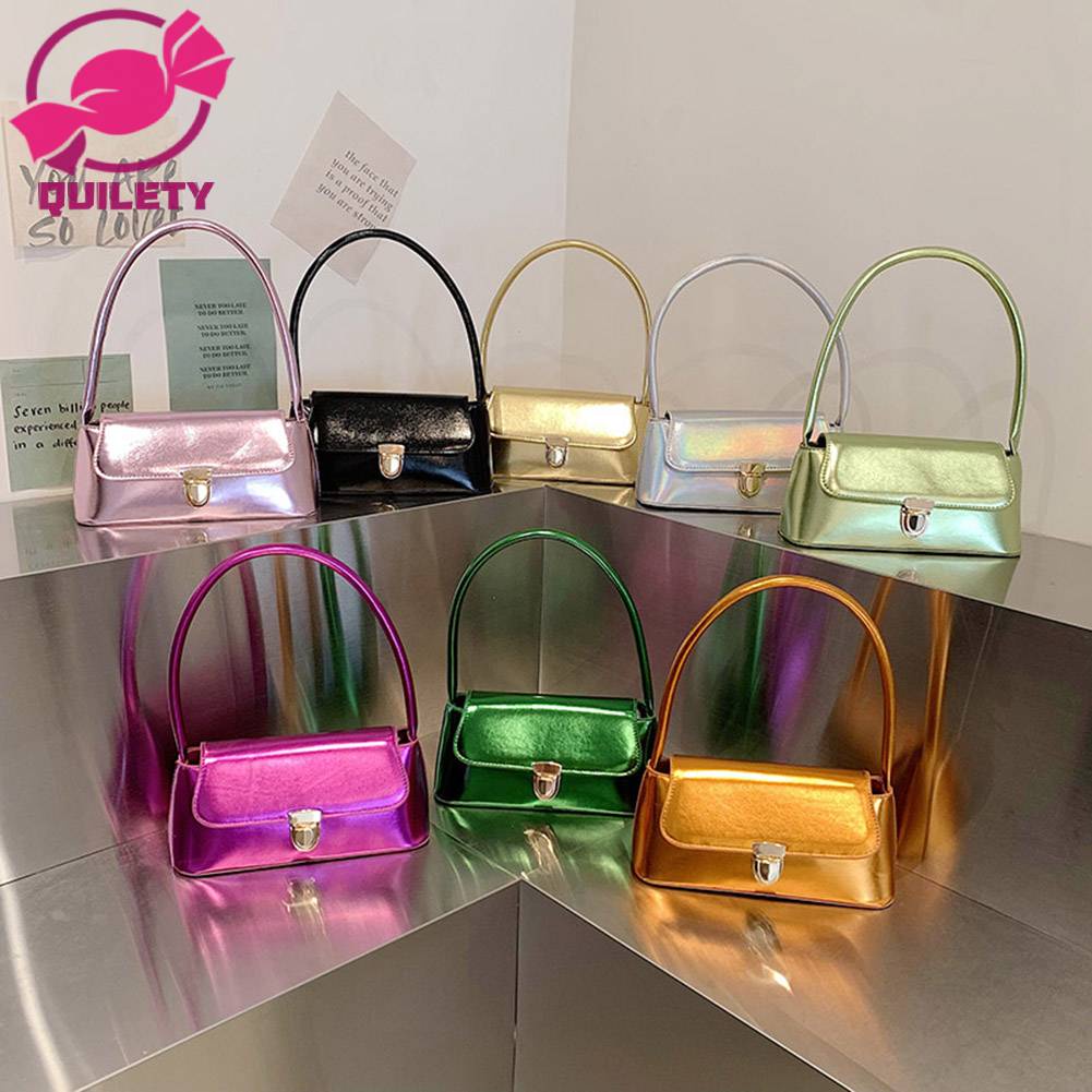 Women Handbag Fashion Hobo Bag French Small Tote Bag Elegant Shiny ...