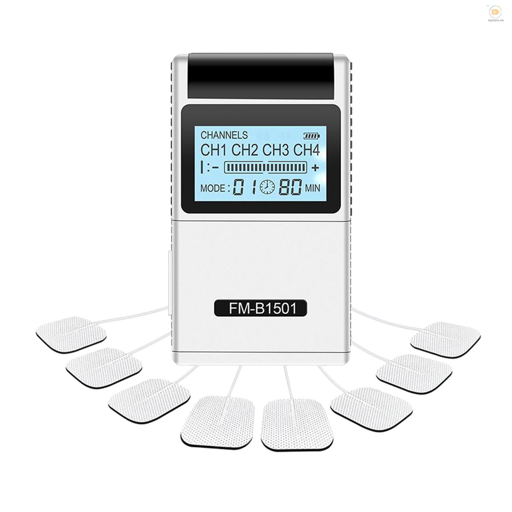 PHYF TENS EMS Muscle Stimulator 15 Modes & 4 Outputs 8 Pads for Natural Pain Relief Electric ...
