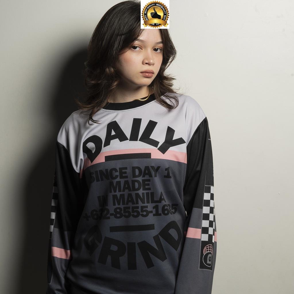 (juxian)Daily Grind Yield Jersey Long-sleeves (Gray) | Shopee Philippines