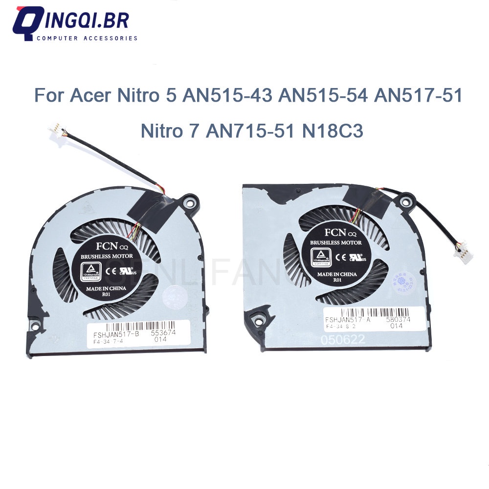Notebook PC Fans Radiator Cooler GPU CPU Cooling Fan For Acer Nitro 5 ...