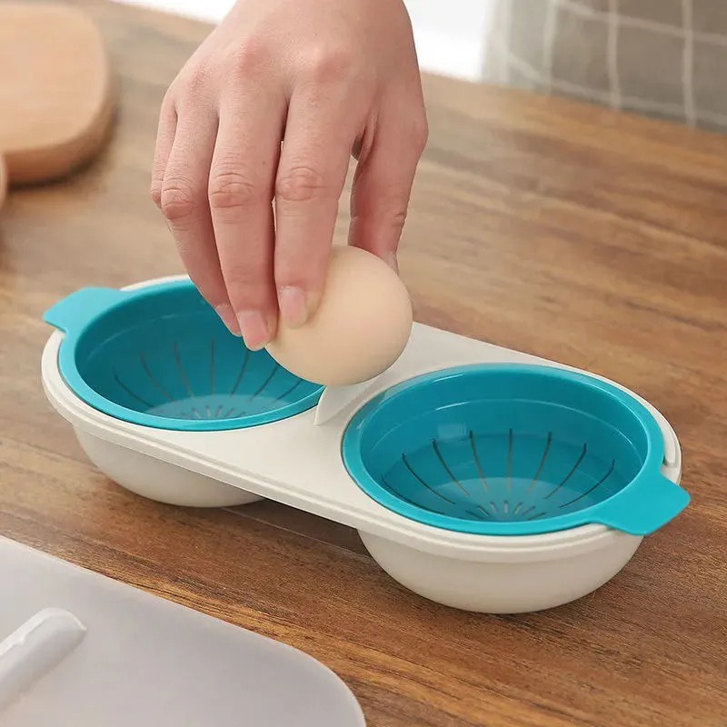 Kitchen Microwave Oven Round Shape Egg Steamer Cooking Mold Egg Poacher ...