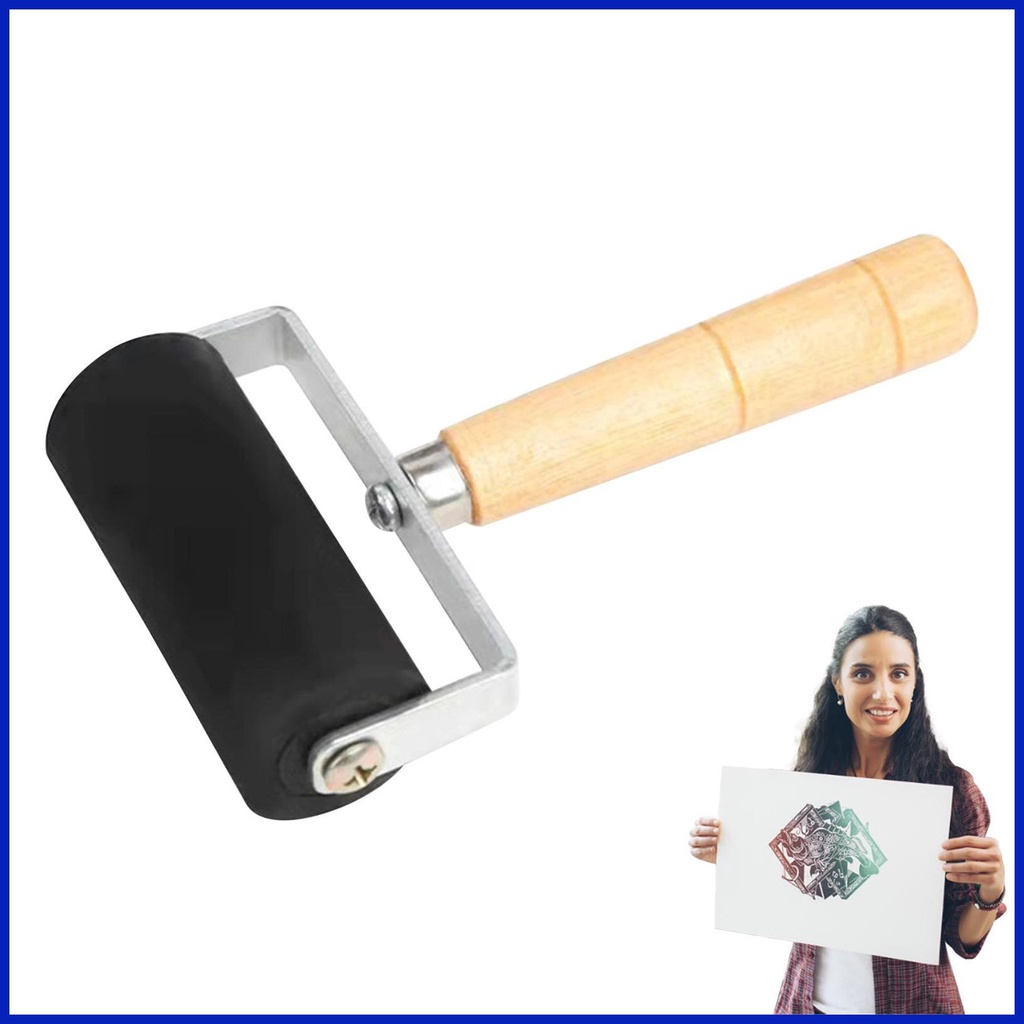 Rubber Roller Printmaking Ink Roller with Handle Paint Brush Ink ...