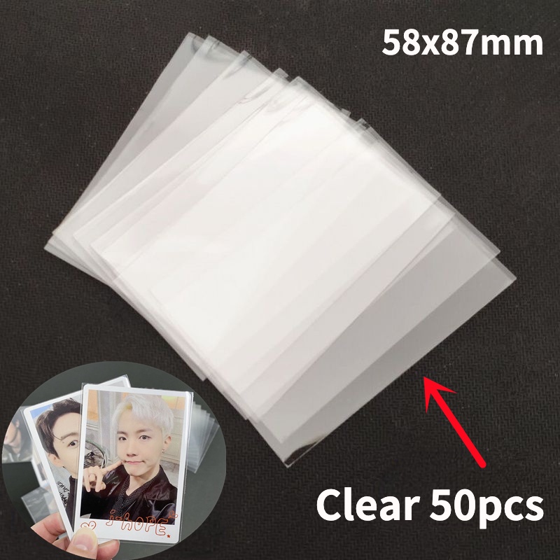 50pcs Candy Color Card Holder 61*91mm Idol Photocard Sleeves Protector ...