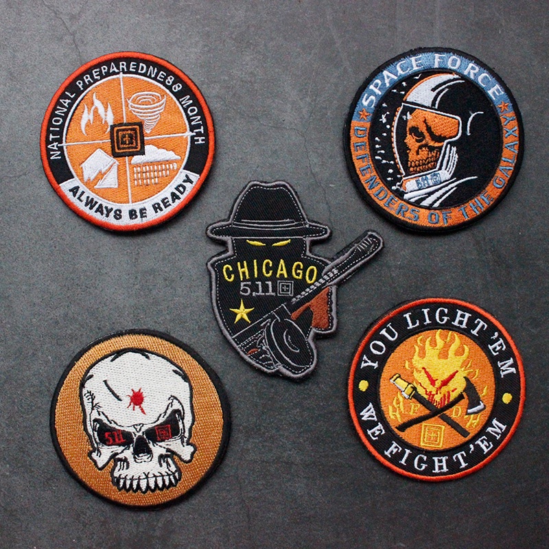 Customized 】 Tactics 511 Space Arm Badge Skull Morale Badge 3D Velcro ...
