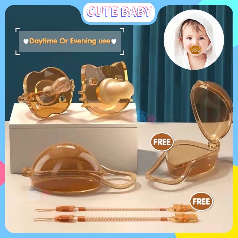 3 In 1 Portable Baby Pacifier Set Anti-drop Chain Nipple Box Silicone ...