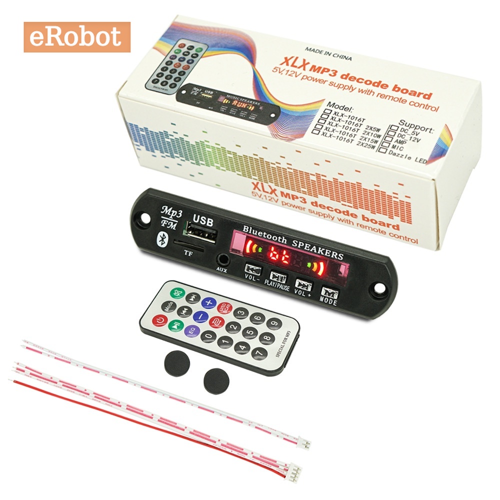 5V 12V Bluetooth 5.0 MP3 Player Decoder Board FM Radio TF USB 3.5 Mm ...