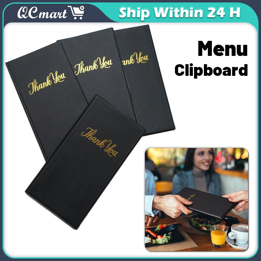 【Ship In 24H】 Leather Menu Clipboard Cash Bill Holder Checkout Clip ...