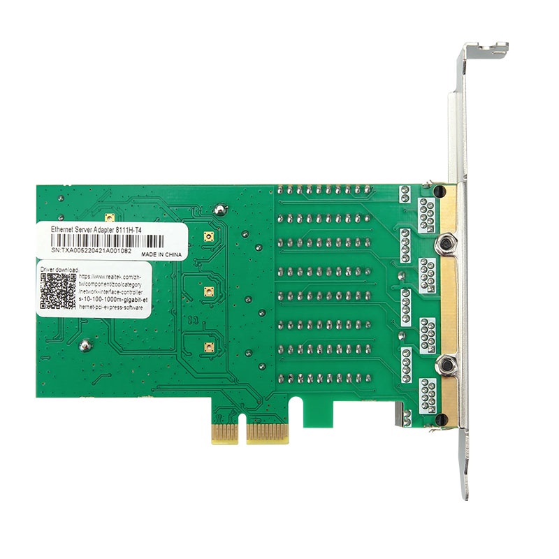 4 Port Network Card PCI Express x1 to Quad Ports RJ45 NIC RTL8111H Chip 10/100/1000Mbps Gigabit ...