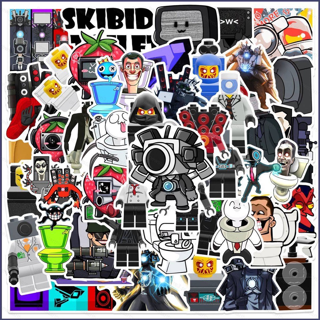 Eula 50PCS/set Skibidi toilet Stickers Helmet cup laptop decal | Shopee ...