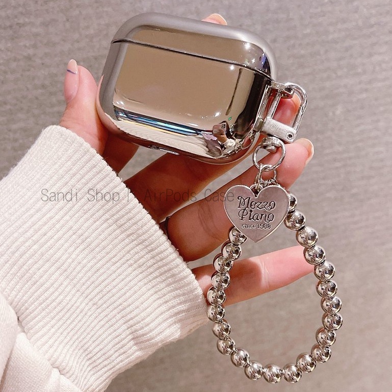Airpods Case For AirPods 4 1 2 3 Pro Pro2 Generation Silver Plating ...