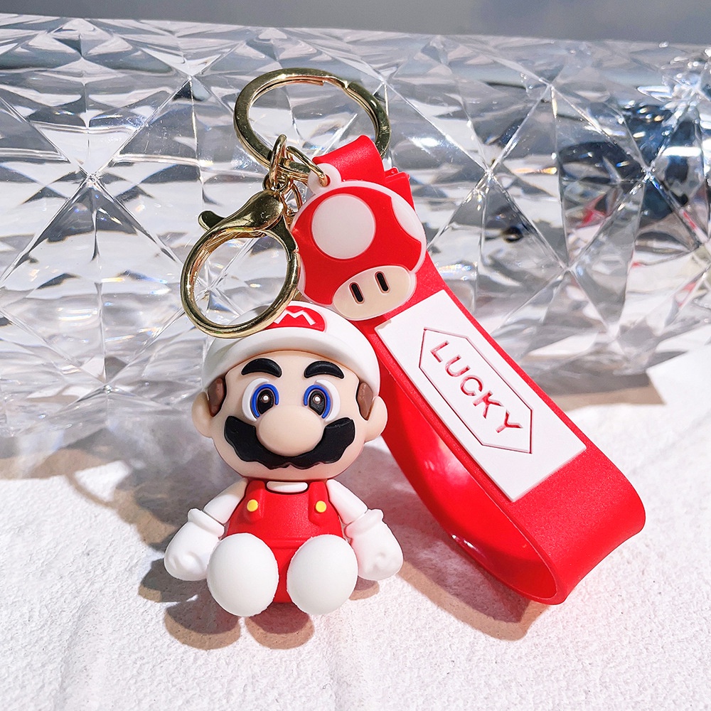 10 Styles Super Mario Keychain Mario Bros Luigi Toad Yoshi Bowser ...