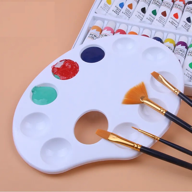 Browns Paint Palette Tray 10 Well Round Oblong Painting Color Mixing ...