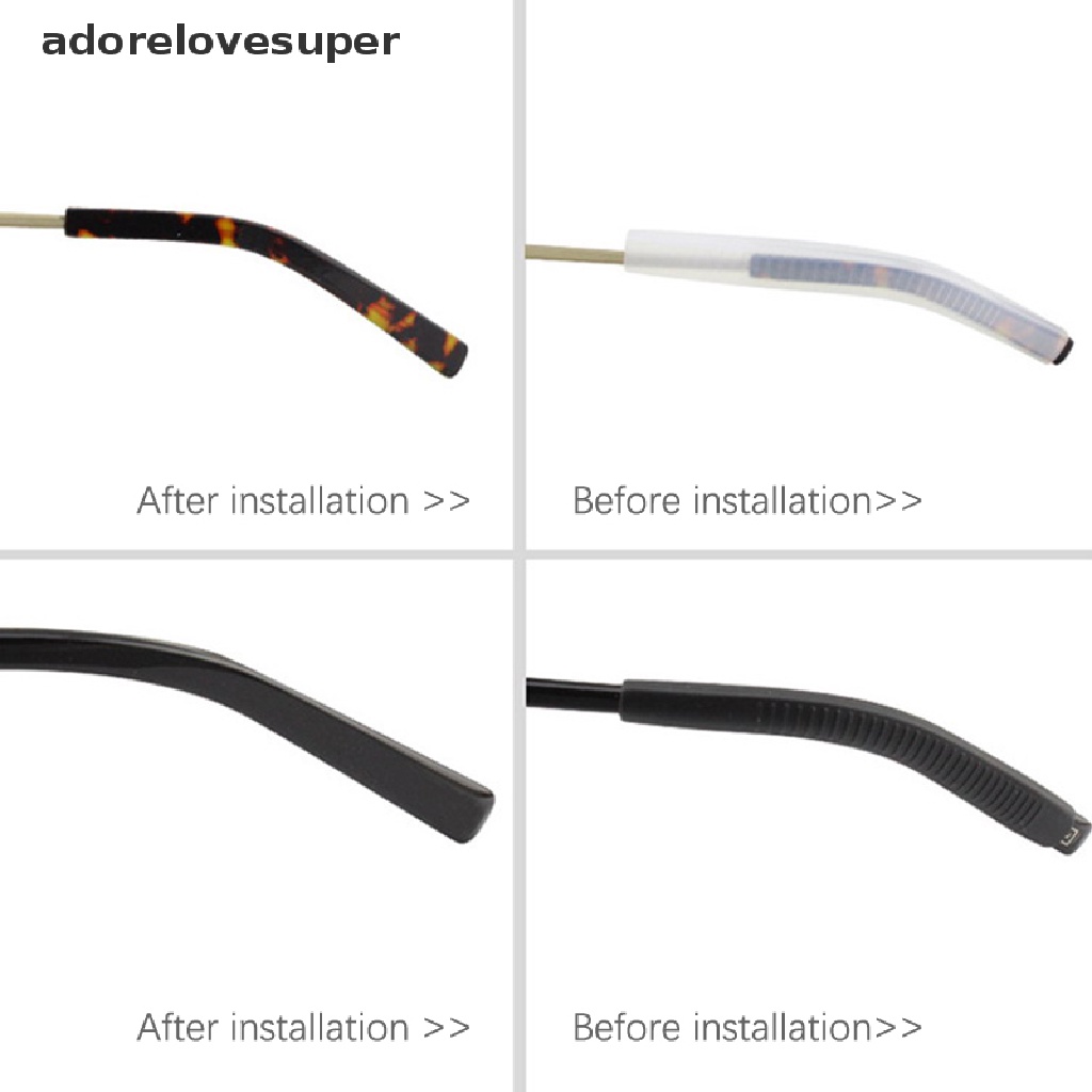 AD1PH 1Pair Silicone Anti-Slip Eyeglass End Tips Ear Sock Pieces Tube ...