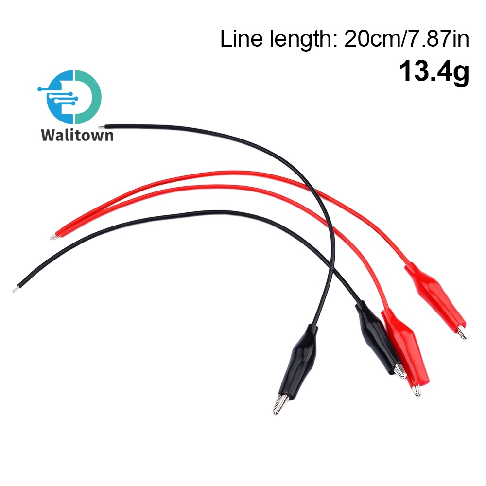 Alligator Clips Electrical Test Lead Wire Cable with Insulators Clips ...