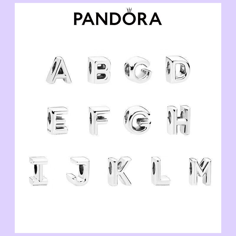 Pandora 925 silver letter A-M charm Versatile minimalist premium letter ...