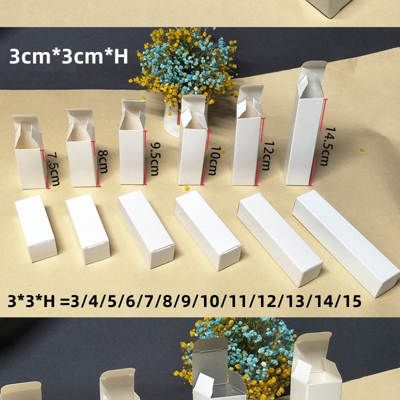 20pcs /3x3x3-15cm universal white small gift box packaging box 350g ...