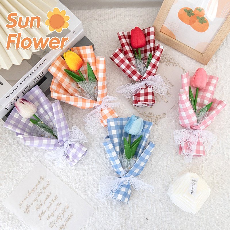 Graduation Gift Artificial Tulip Bouquet Flower Valentine's Day Mother's Day Flower Teacher's ...