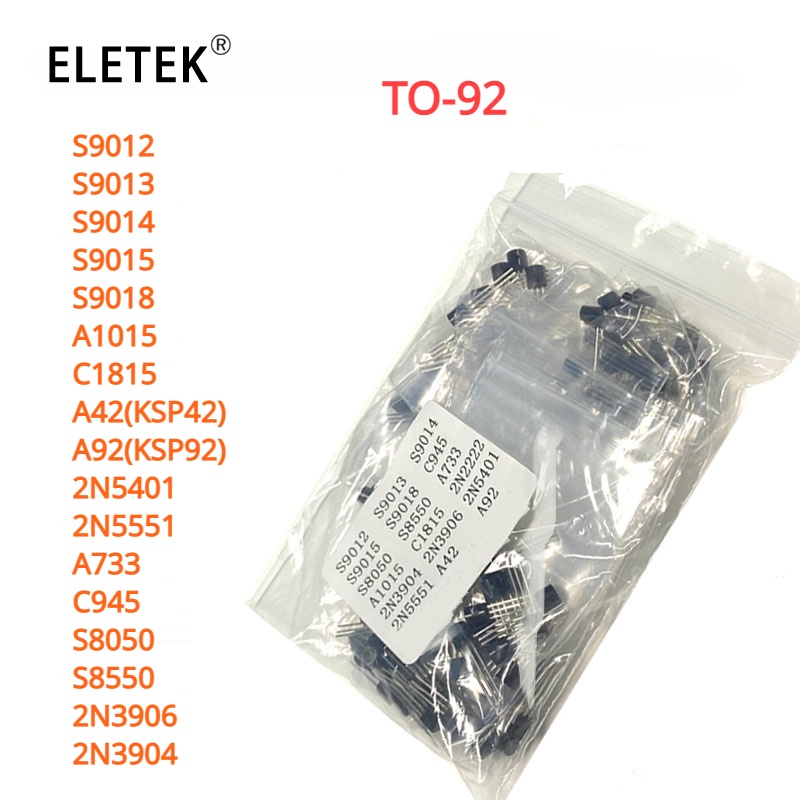 50/180Pcs TO-92 Transistor Set Kit A42 A92 2N5551 2N5401 2N3904 S8050 ...
